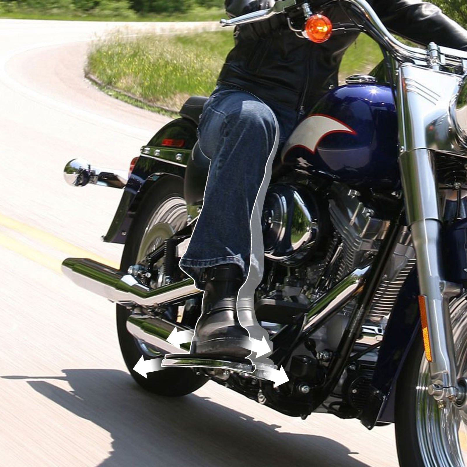 2000-2017 Harley Softail FL Models Driver Floorboard Out & Forward 1 ...