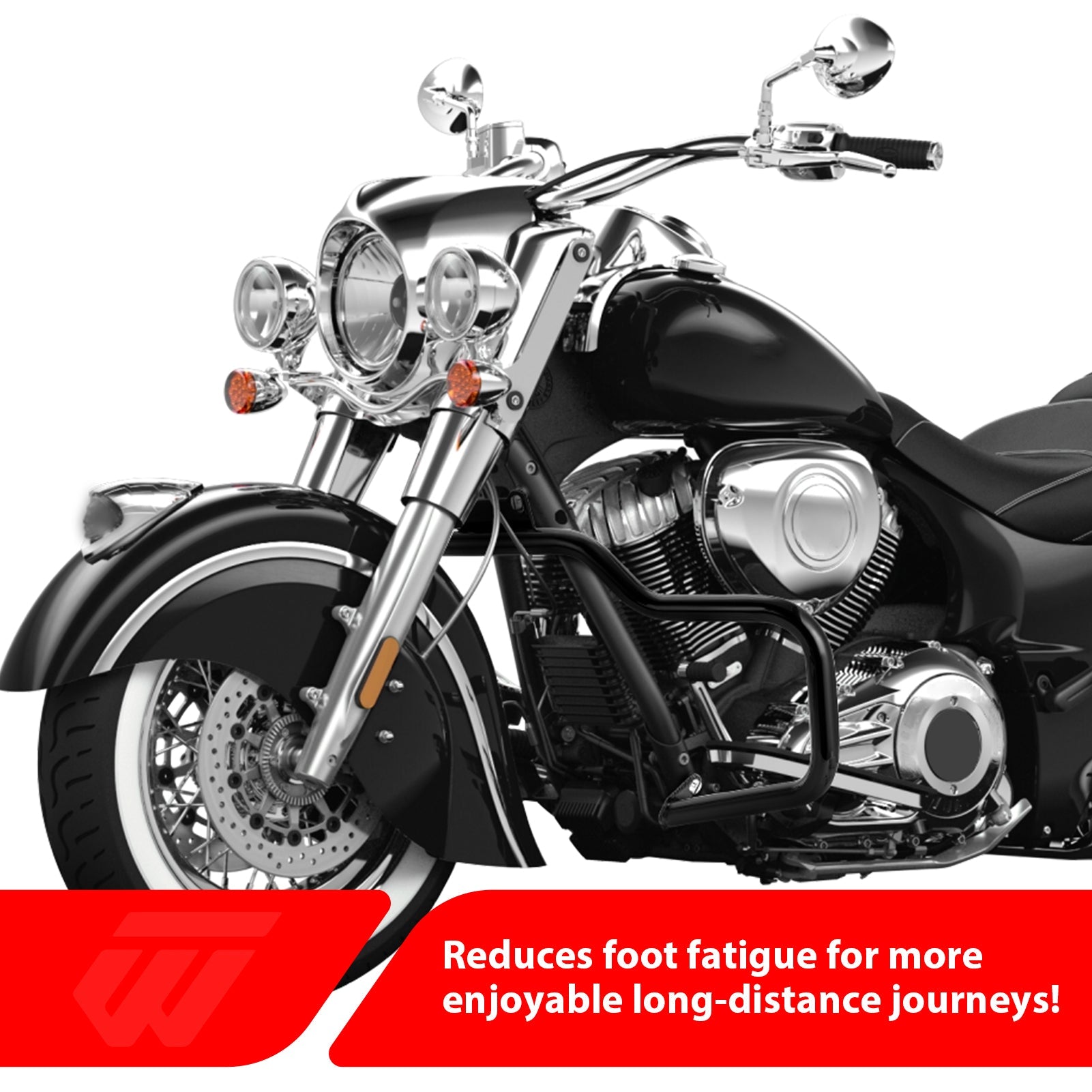 Front Engine Guard Mustache Highway Bar for 2014-2026 Indian Roadmaste ...