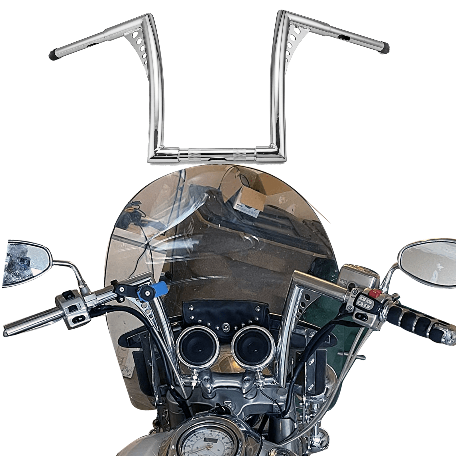 Harley Sportster Softail Road Glide King w/1" Clamp Riser 12" APE Hang ...