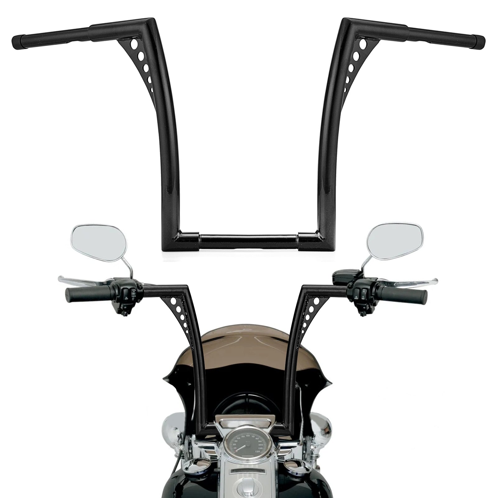 Harley Sportster XL 883 1200 Iron Born 1 1/4" Rise 1" Clamp Ape Hanger ...